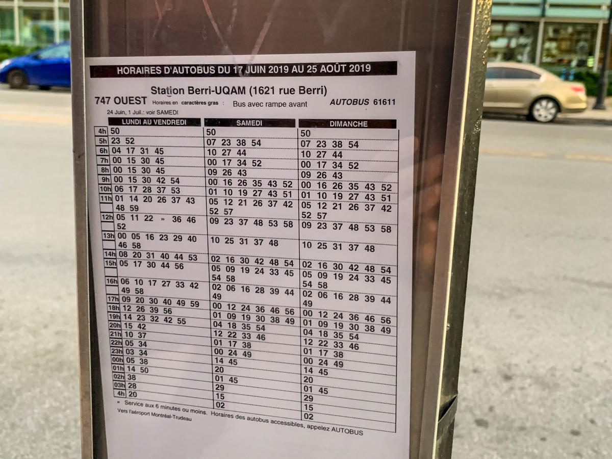 『2019’モントリオールの旅(6)』帰りも行きも空港バス747を利用。空港でラウンジを満喫。 – 近未来の名は。